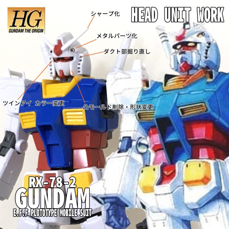 HG ORIGIN RX-78-02 ガンダム 後期型 頭部改造編 【速い！！よしっ このかんじだ！】