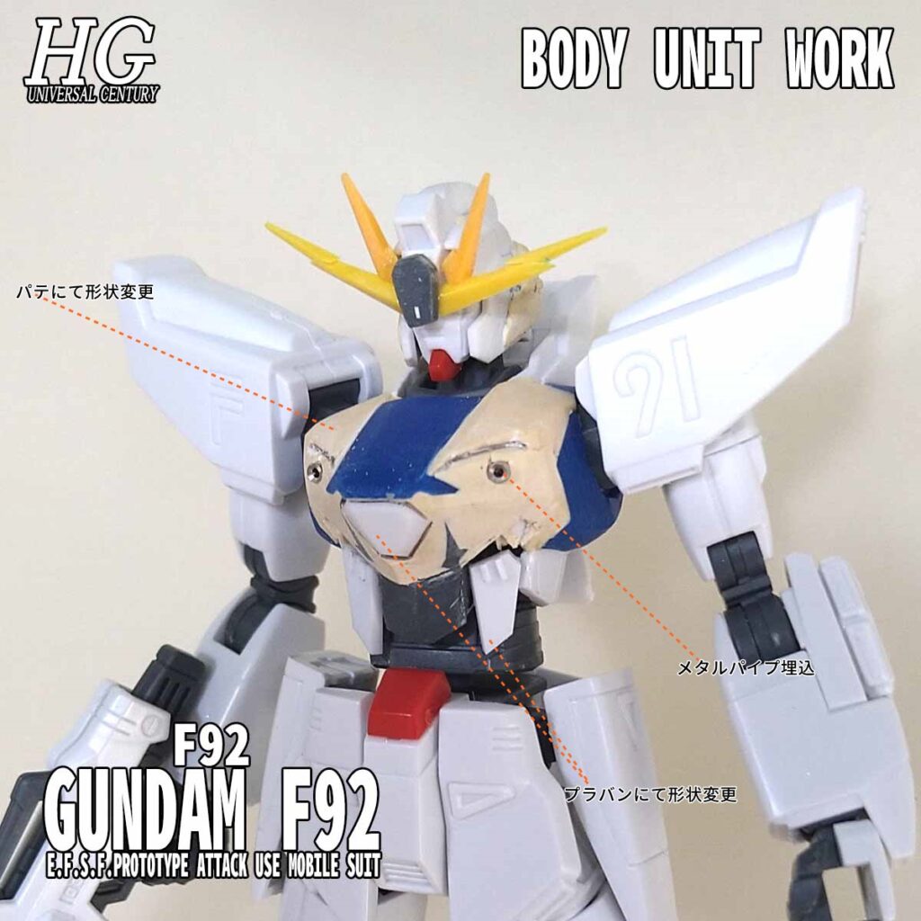 HGUC ガンダムF91 → ガンダムF92 胸部改造編